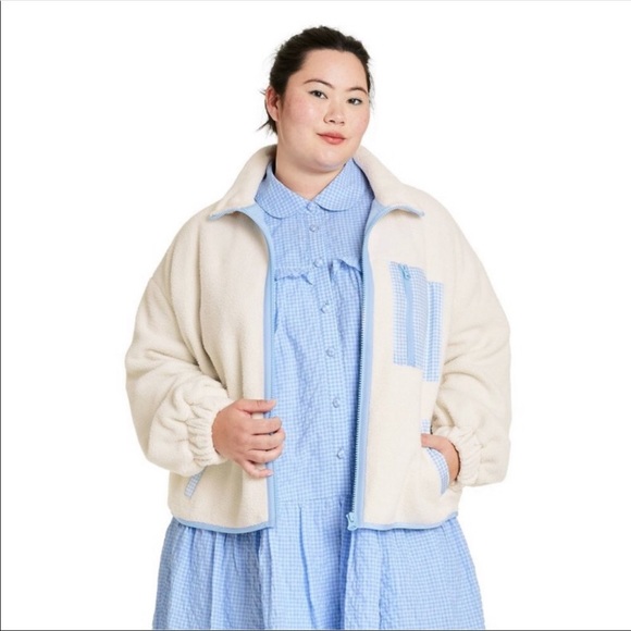 Jackets & Coats | Nwt Sandy Liang For Target Cream Gingham Pocket ...